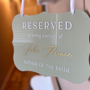 Reserved in Loving Memory Wedding Sign, Reserved Seat Sign, This Seat ...