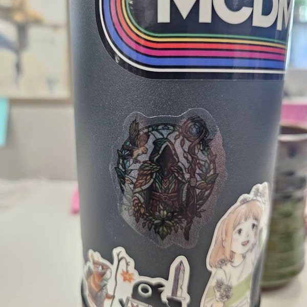 Stained Glass Druid Sticker - Dungeons & Dragons Fantasy Art - 2"x2" or ...