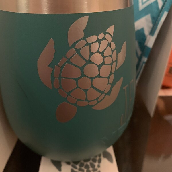 Sea Turtle Vinyl Decal Sticker | for Hydro Flask, for Yeti Tumbler, Car ...