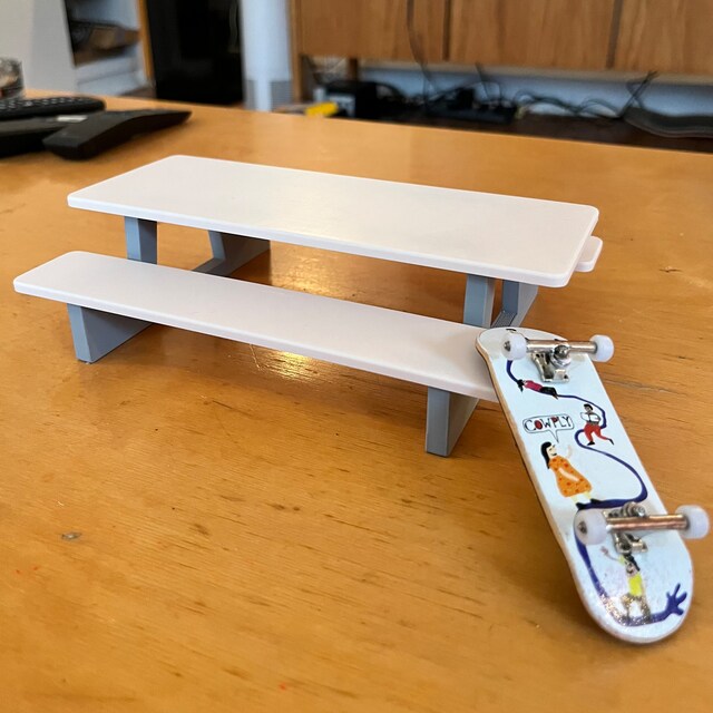 Low Picnic Table FLVFF Picnic Table Fingerboard Ramp - Brushed Light ...