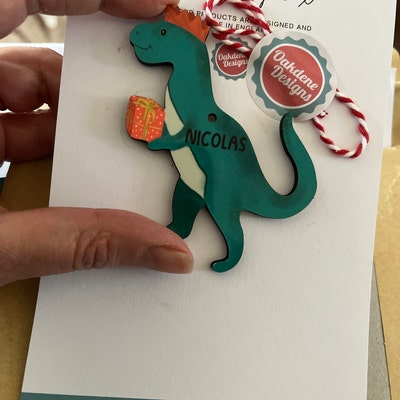 Personalised Dinosaur Decoration - Etsy