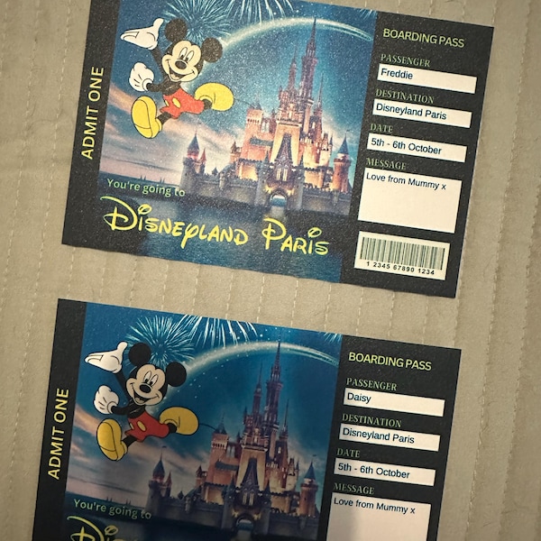 Christmas Disneyworld Ticket Printable Theme Park Surprise Reveal ...