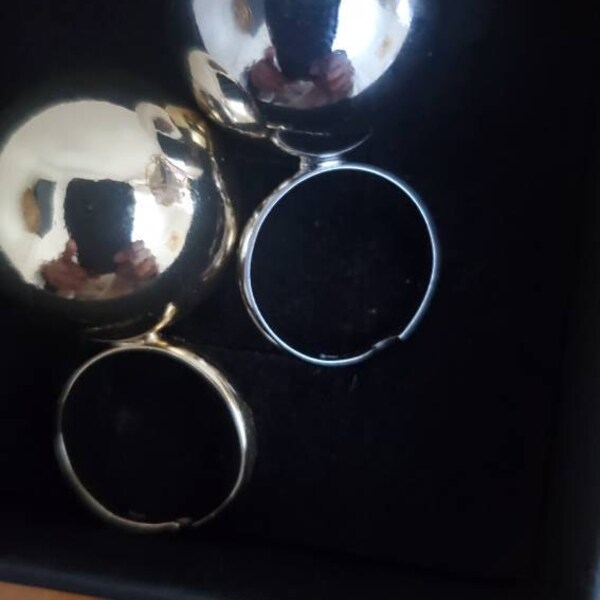 Large Ball Rings Finger Rings Adjustable Silver Gold Ball Rings ...