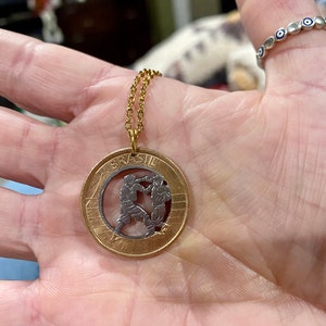 Cut Coin slovakia Coin Cross Coin Pendant With Necklace - Etsy