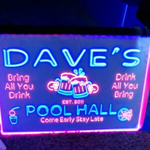 Personalized Your Name Custom Home Bar Neon Signs Beer | Etsy