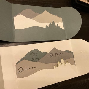 Mountain Wedding Invitation Suite SVG 5x7 Digital Laser Cut Pocket ...