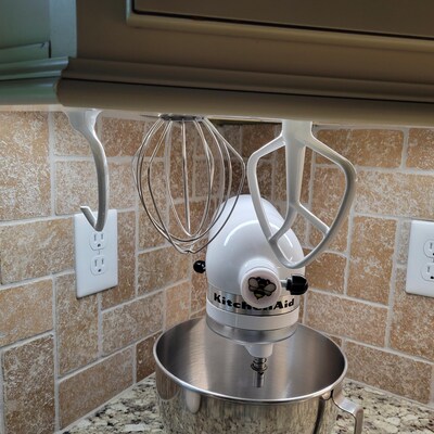 Kitchen Mixer Attachment Organizer Space Saving Accessory Hanger Aid ...