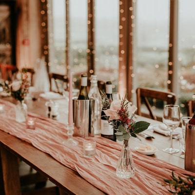 Blush Pink Chiffon Wedding Table Runner Rustic Wedding - Etsy UK