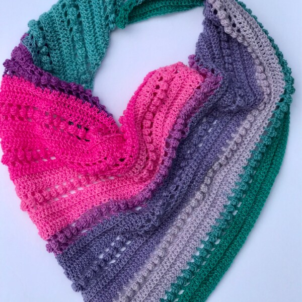 CROCHET PATTERN - Hopscotch Asymmetrical Scarf, US Term, Triangle Scarf ...