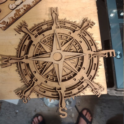 C171-compass Scroll Saw Pattern pdf, Dxf, Svg, Eps - Etsy