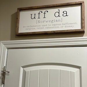 Uff Da Sign Norway Gift Norwegian Sign Scandinavian Home Decor Viking ...
