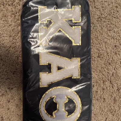 Custom Sorority Letter Bag, Chenille Patches, Zipper Bag, Greek Letters ...