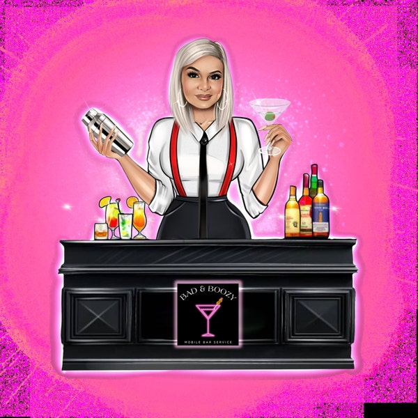 Bartender Logo Design, Custom Logo Design, Waitress Logo Design, Mobile ...