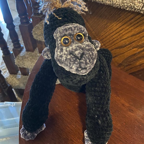 Crochet Gorilla, Monkey Crochet Pattern, Baby Gorilla Pattern, Plush ...