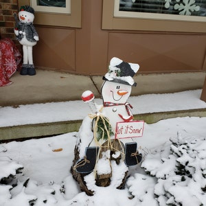 Snowman Mailbox Topper With Solar Light - Etsy