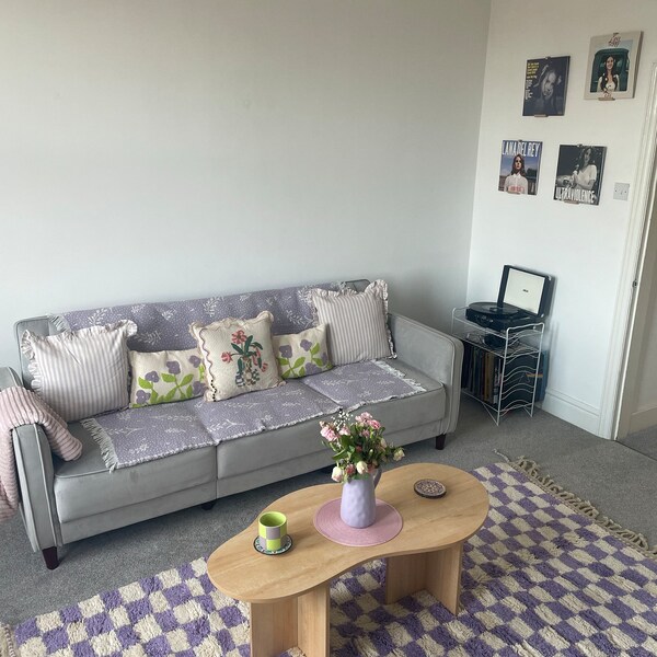 Moroccan Purple Checkered Rug, Checkerboard Handwoven Rugs, Custom Made ...