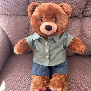 Teddy Bear Reversible Paw Print Bathrobe, Teddy Bear Clothes - Etsy