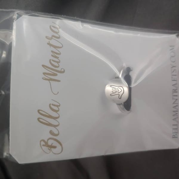 I Love You Ring, Love Sign Language Ring, Hand Gesture Ring, Sterling ...