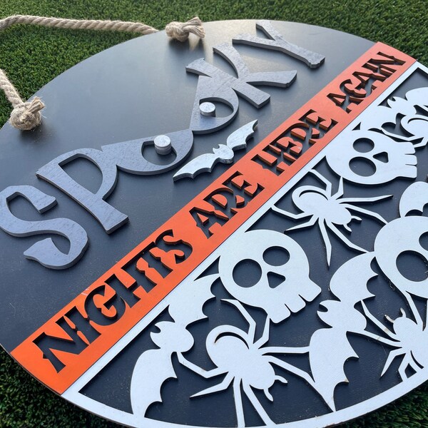 Halloween Sign SVG, Halloween Door Hanger SVG, Spooky Welcome Sign Svg ...