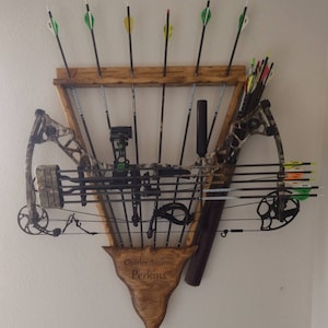 Archery Bow Rack, Wall Mounted, Bow Rack, Rusted Wood Bow Rack,bow ...