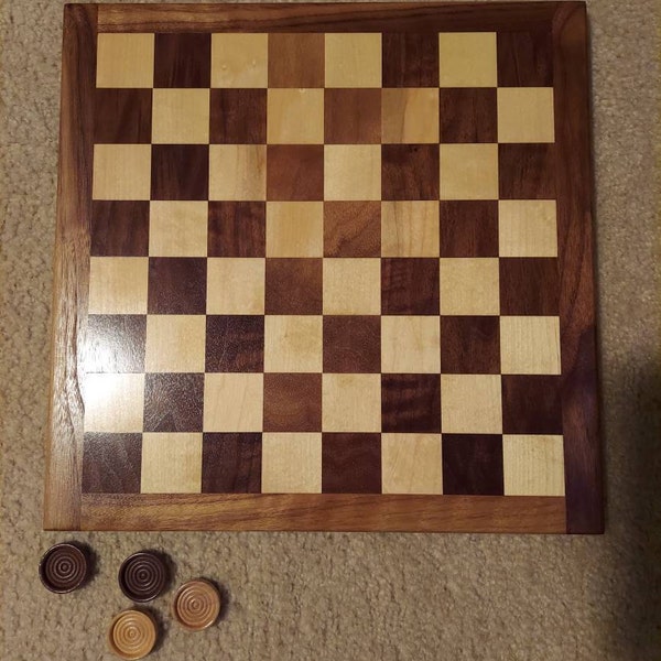 Checker Set Handmade, Wood Checker Board, Checker Board, Wood Board ...