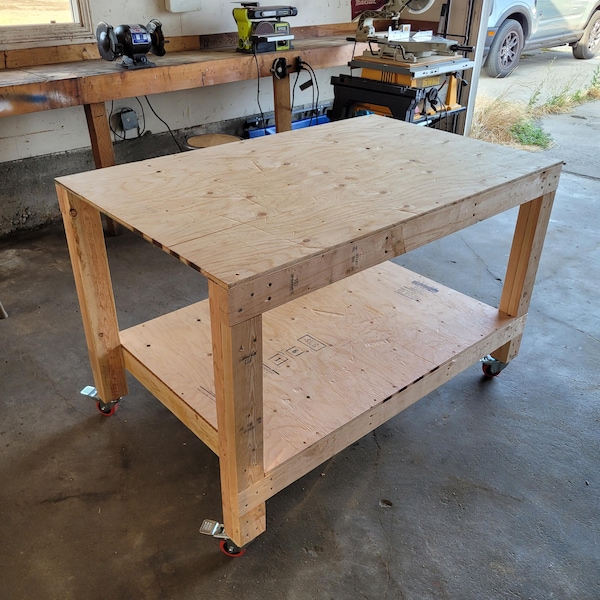 Simple Garage Workbench Plans: DIY Woodworking Table (PDF Download) - Etsy