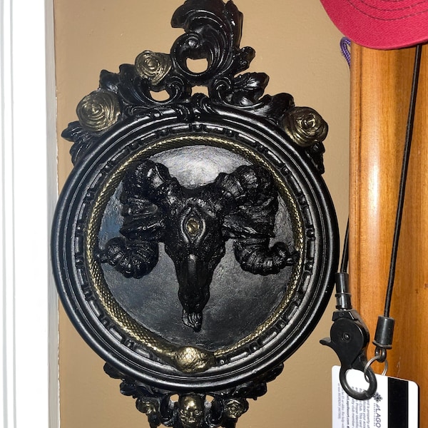 Handmade Ornate Oval Plaster Snake Serpent Frame With Baphomet goth ...