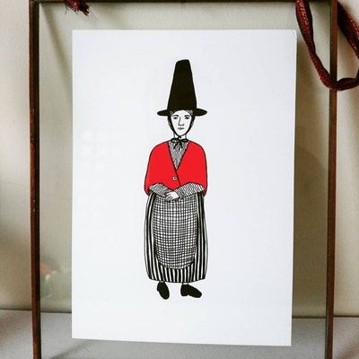 Welsh Lady Print Welsh Gift Traditional Welsh Costume Wales - Etsy