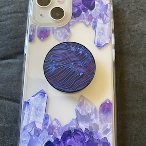 Purple Amethyst Crystal Clear Phone Case for iPhone 15 14 Plus 13 Pro ...