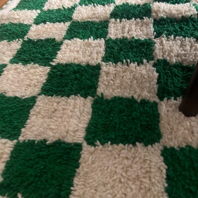 Checkered Rug Dark Beige, Moroccan Handmade Checker Rugs Runner ...