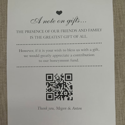 Request for Cash / Money Instead of Gifts Monetary Gifts - Etsy