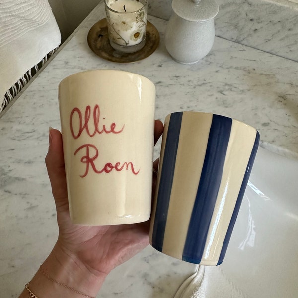 Personalized Calligraphy Ceramic Cup - Etsy