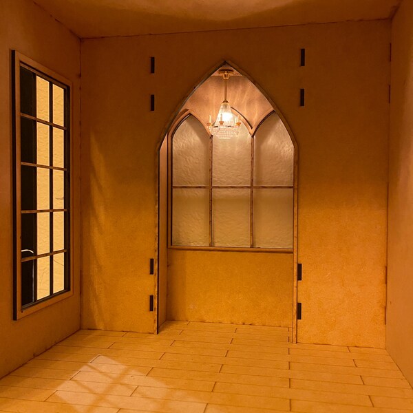 1:12 Scale Dollhouse Room Box Kit – Laser Cut MDF DIY Church Witches ...