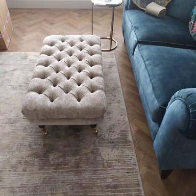 Oxford, Chesterfield Deep Buttoned Footstool, Coffee Table 100 Cm X 54 ...