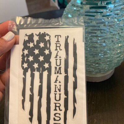 Trauma Nurse Flag Vinyl Decal Distressed Flag Nursing Sticker Yeti ...