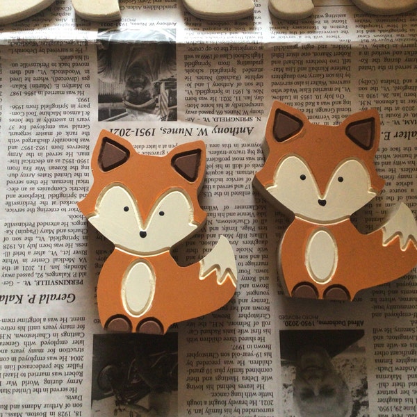 Fox Wood Craft- DIY Wood Fox- Animal Crafts for Kids- Rustic Farmhouse ...