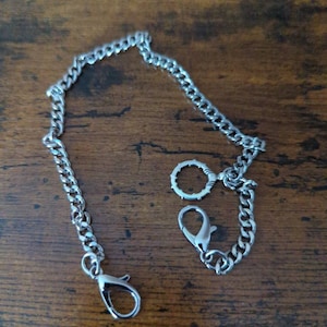 Double Albert Pocket Watch Chain and a Brass GR VI Threepenny Bit Fob ...