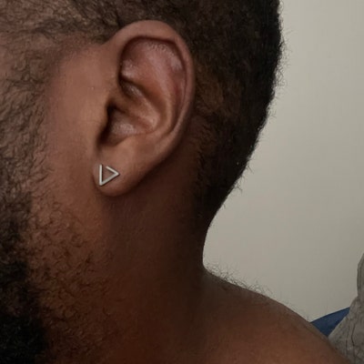 Mini Black Triangle Geometric Studs Earringsminimalist Earringsgothic ...
