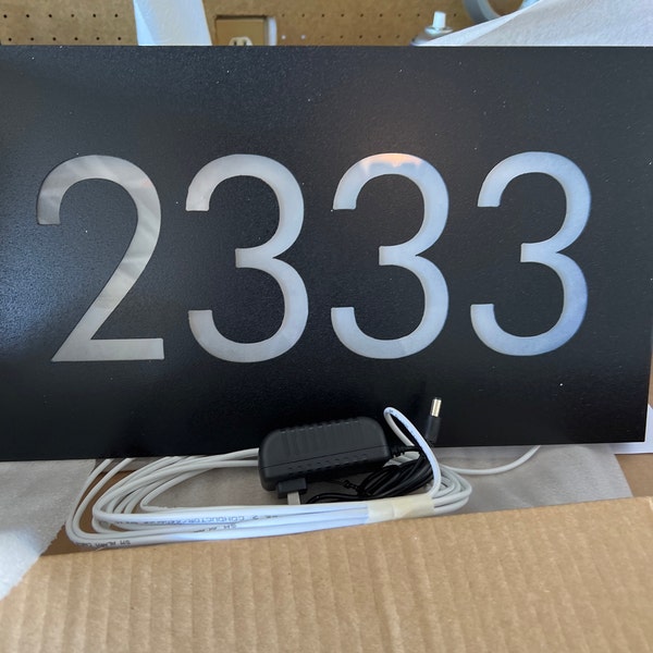 XL Vertical Lighted Address Sign, Address Plaque, Large Modern ...