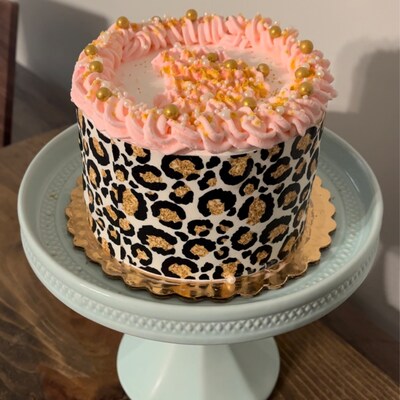 Leopard Print Edible Cake Wrap or Tropical Flowers Cake Topper - Etsy
