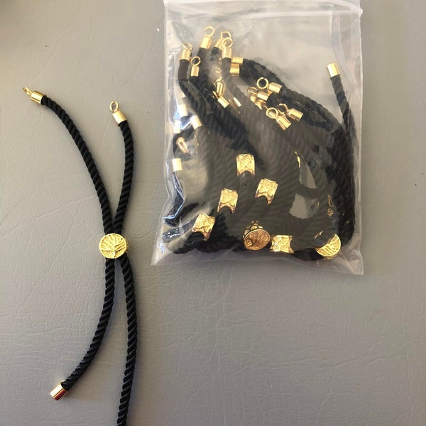 10pcs Half Finished Cord Bracelet,adjustable Slider Stopper Bead ...