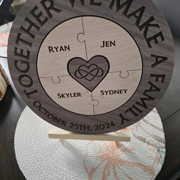 Unity Ceremony Puzzle - Blended Family Wedding Idea - Wood Sign With ...