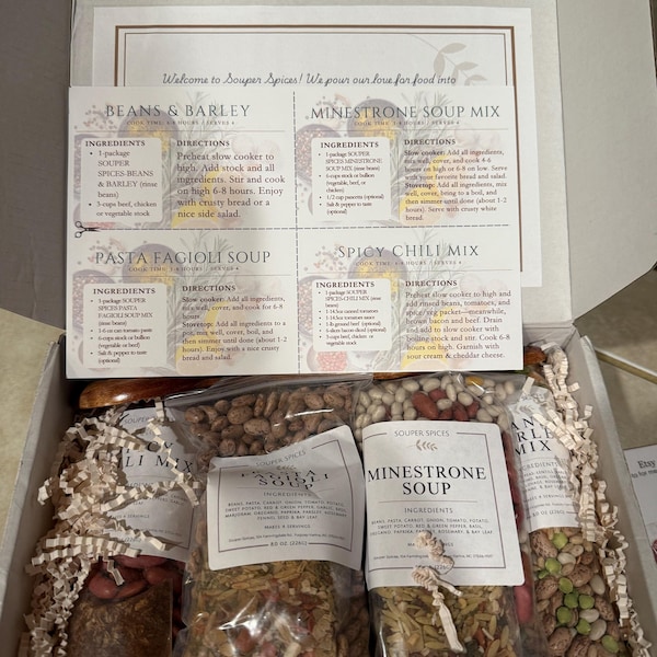 Crockpot Meals Gift Basket - 4+ Servings Each | Easy Soup, Chili, & Beans, Gourmet Food Gift for ...