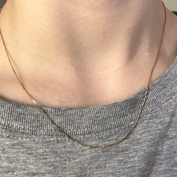 Gold Necklace, Solid Gold Chain, Tiny Gold Chain, Dainty Gold Chain ...