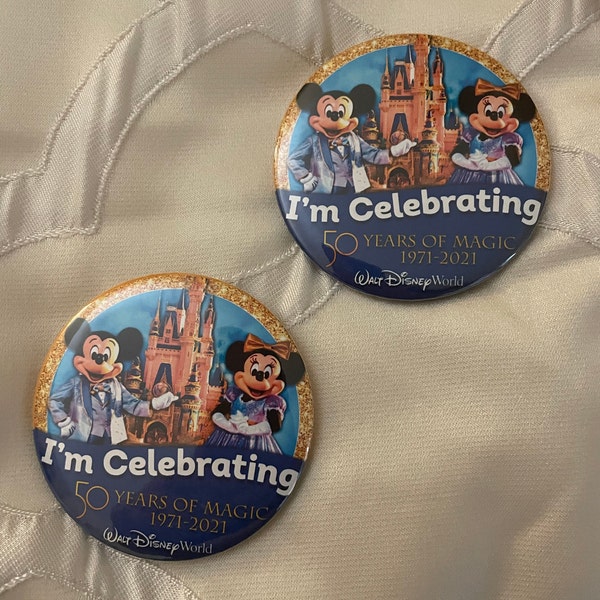 WDW Walt DISNEY WORLD 50th Anniversary Park Button Disney Park Button ...
