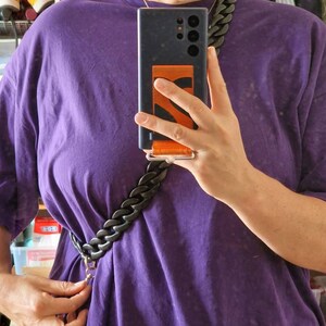 Plain Black Crossbody Mobile Phone Chain, Phone Strap, Hands Free Phone ...