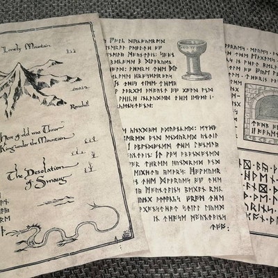 3 Dwarven Runic Pages Scrolls From the Realm of Tolkien - Etsy