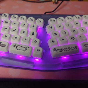 Happy Kitten Keycap Set, MOA Profile, Cute Art, PBT, Cherry MX Stem ...