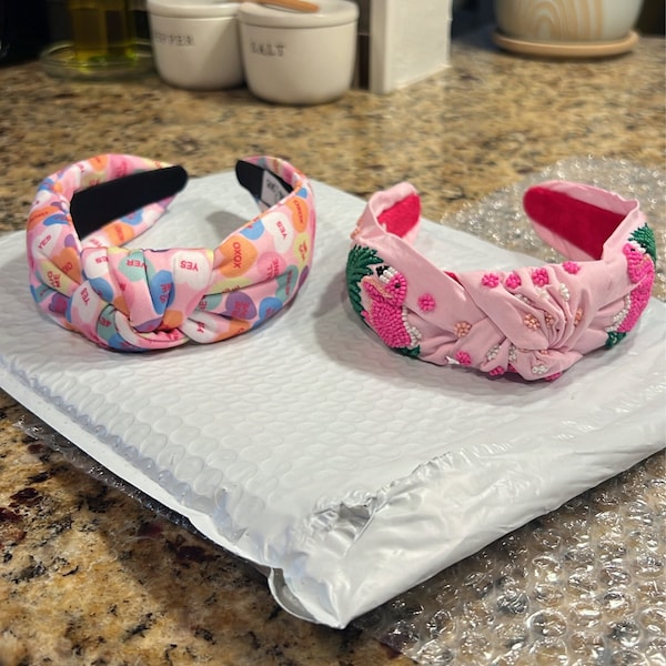 Hand Bead Flamingo Knot Headband, Flamingo Knot Headband, Wide Knot ...