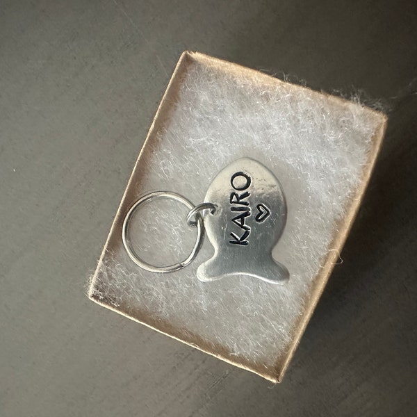 Small Dog Tag - Cat Tag - Fish Shaped Pet ID Tag - Ocean Themed Pet Tag ...